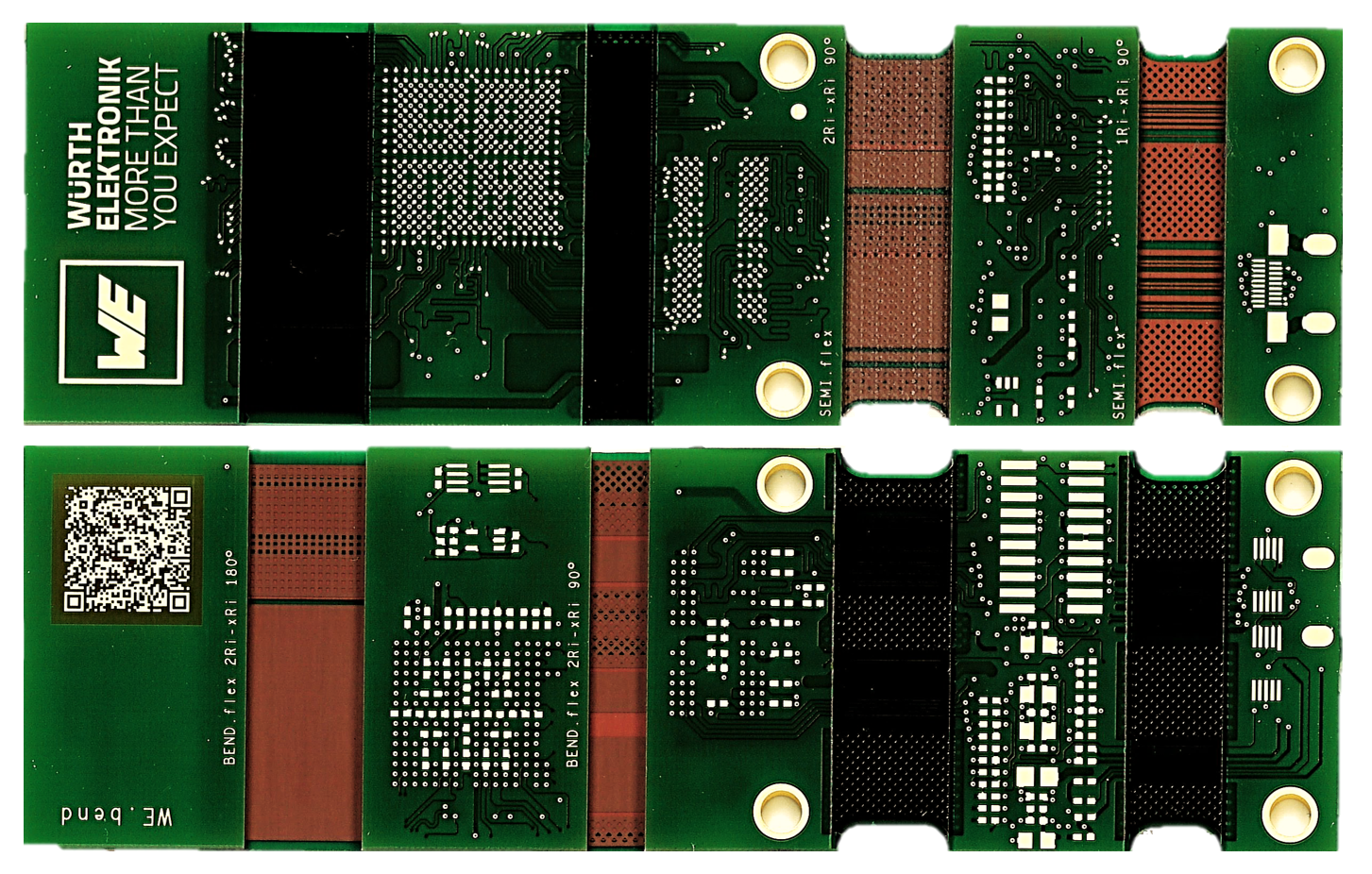 WE.bend: BEND.flex & SEMI.flex physical PCB sample by Würth Elektronik