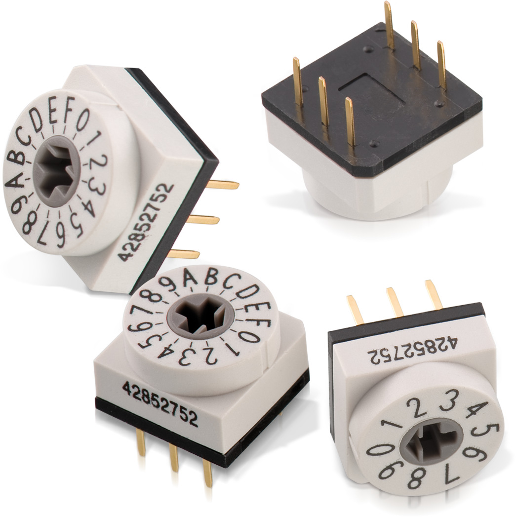 WS-ROTV THT IP67 Rotary Switch with Cross Type Actuator 10x10 mm ...