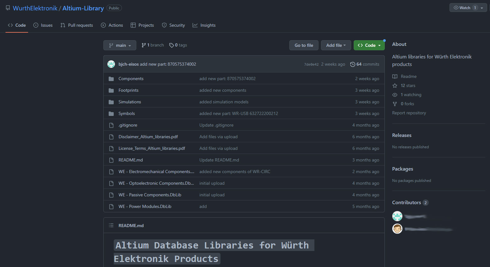 Bauteilbibliotheken von Würth Elektronik